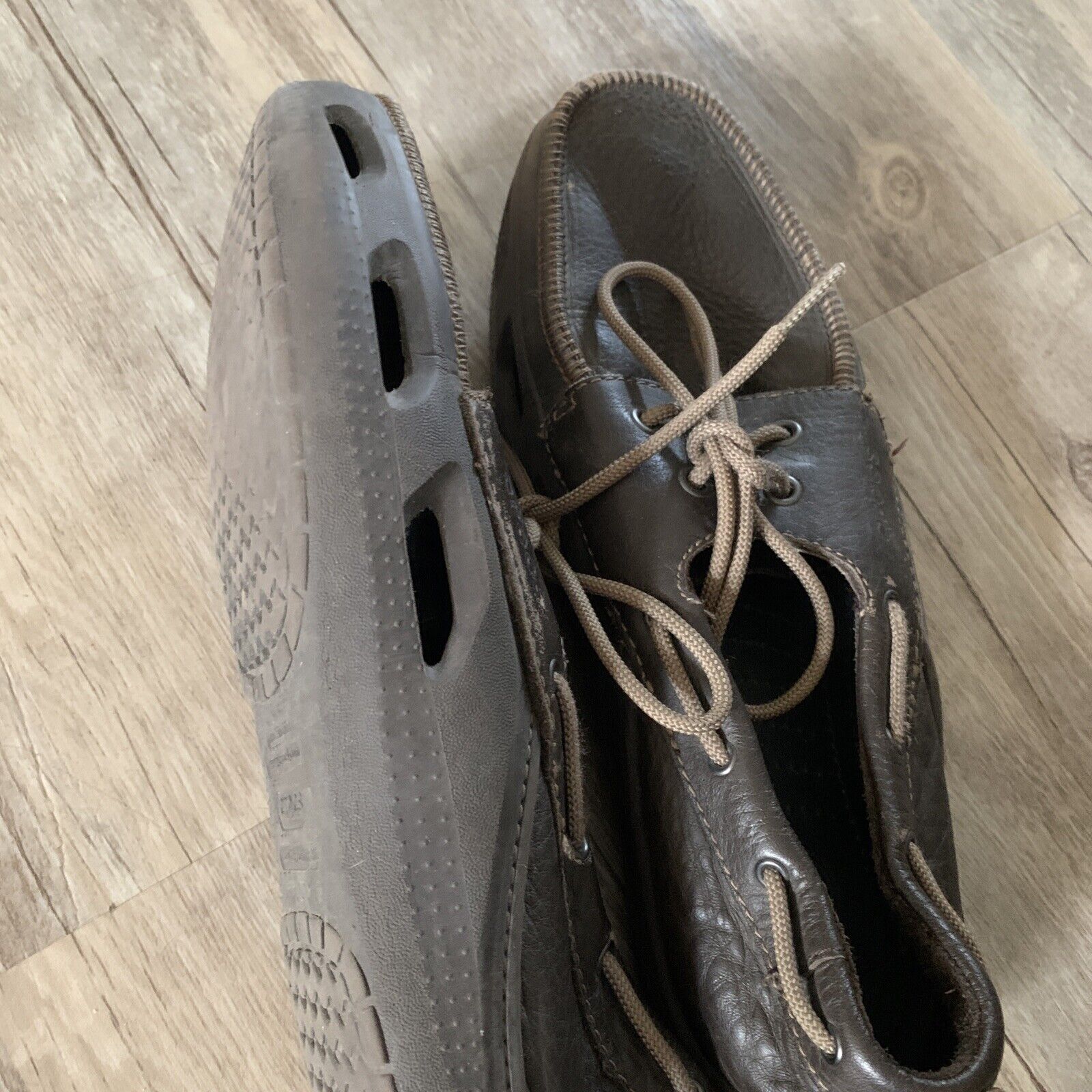 Crocs Men’s Beach Lace-Up Boat Shoes Loafers Brown R… - Gem