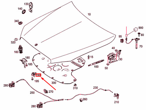 NEW MERCEDES-BENZ E W213 ENGINE HOOD LOCK UPPER PART A2138800060 OEM NO ...