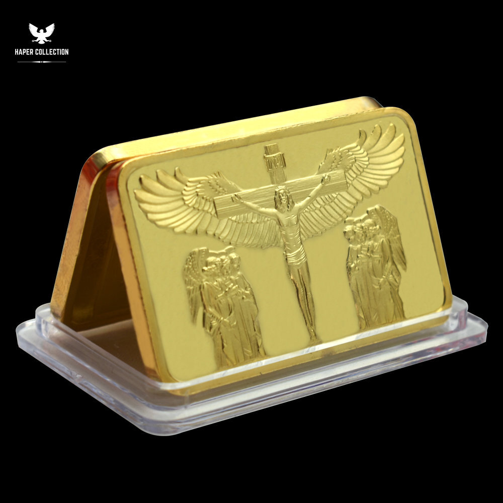 Jesus Tied To The Cross GOLD Bar Metal Relief Commemorative Medal ...