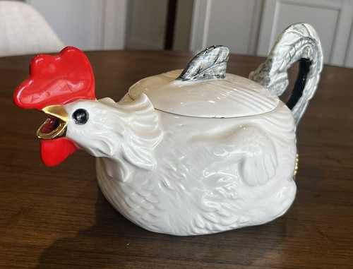 Very Unique Vintage Pottery Rooster Chicken Pitcher Signed Unique ...