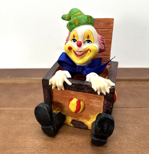Vintage 4" Circus Clown Pop-Up Spring Box Bobblehead Resin Figure Art ...