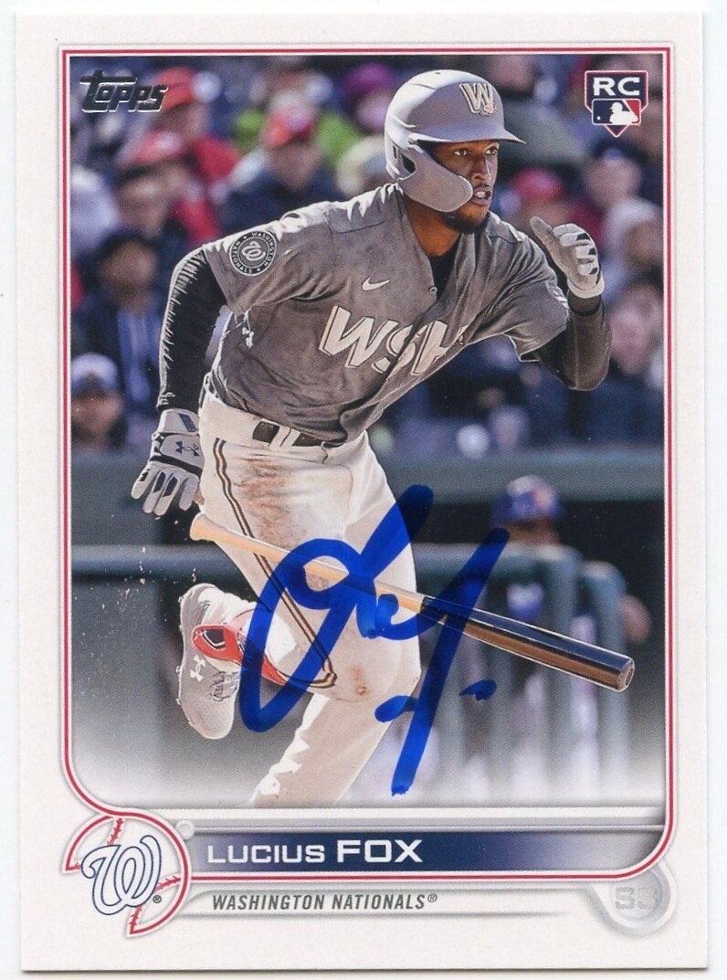 LUCIUS FOX SIGNED AUTOGRAPHED 2022 TOPPS UPDATE SERIES BASEBALL CARD # ...