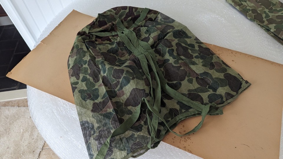 US WW2 USMC camo helmet cover, with mosquito netting | eBay