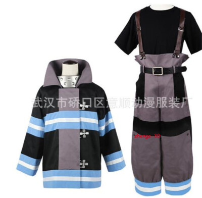 Men Fire Force Fire Brigade Uniform Shinra Kusakabe Halloween Cosplay ...
