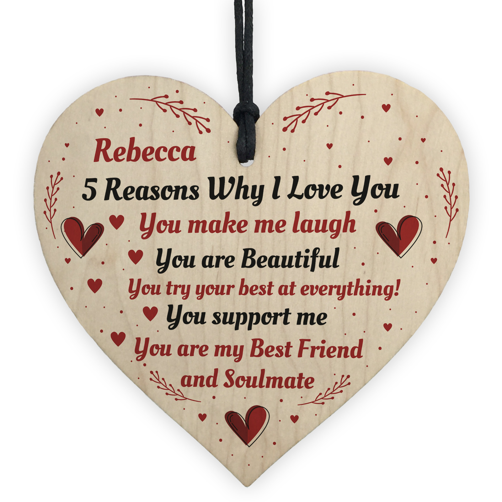 Personalised 5 Reasons Why I Love You Anniversary Valentines Gift For ...