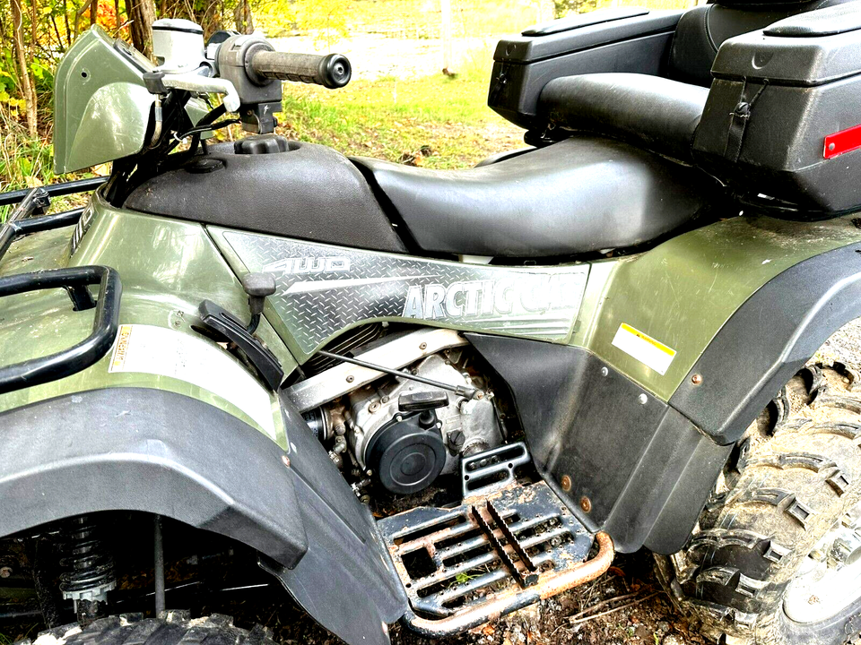 👍2005 Artic Cat 400 ATV Quad 4WD W/Plow Blade AMARACK Rear Seat AS-IS ...