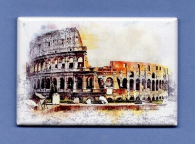 ROME *2X3 FRIDGE MAGNET* CITY ITALY COLOSSEUM BASILICA FOUNTAIN ROMANS ...