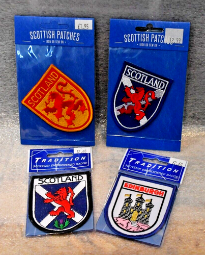 EMBROIDERED PATCH SCOTLAND SET OF FOUR IRON ON NEW | eBay