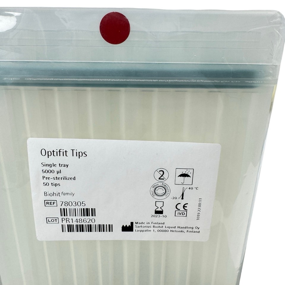 Expired Biohit Sartorius Optifit 5000uL Pipette Tips Sterile REF 780305 ...