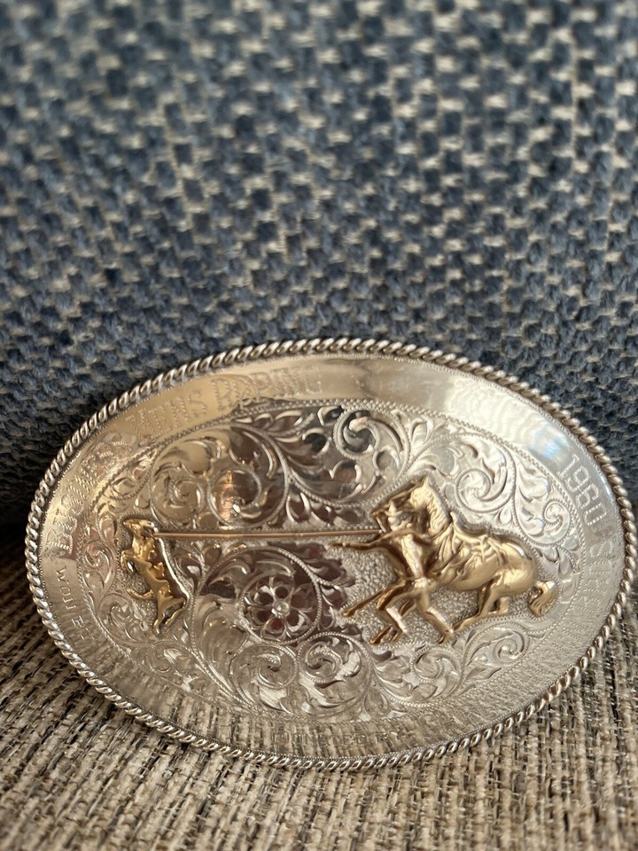 Champion 1960 14k Don Ellis Calf Roping Rodeo Buckle | eBay