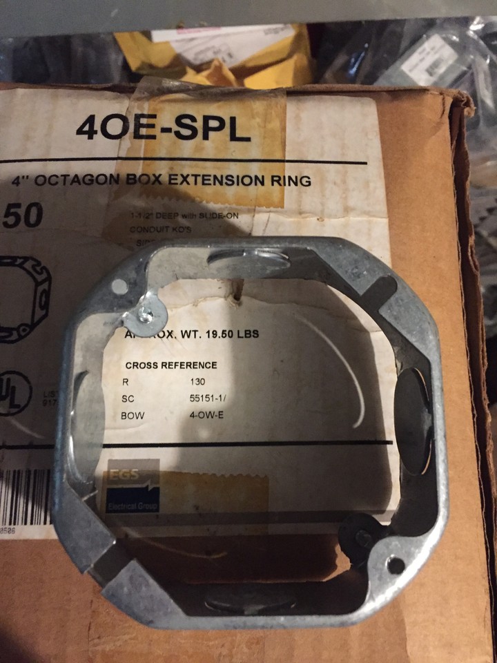 Octagon Box Extension Ring; 4 " Diameter X 1 1/2" Deep- Steel EGS ...