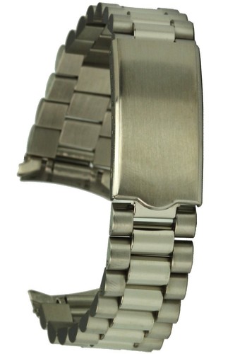 Stainless Steel Watch Band 20 mm Round End Fold-over Clasp Replacement ...