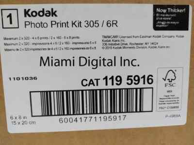 Kodak Photo Print Kit 305 / 6R Cat # 1195916 / 8000978 FOR 4x6" PRINTS ...
