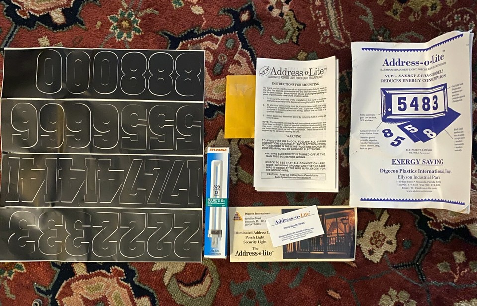 Address-O-Lite Outdoor Fluorescent Wall Light Fixture | eBay