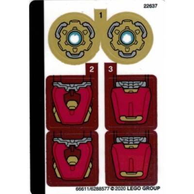 Lego ® Planche Stickers Autocollant Iron Man Mech Set 76140 | eBay