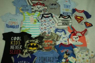 New 25 Piece Wholesale Clothing Lot Baby Boys Bodysuits Creeper Outfit ...
