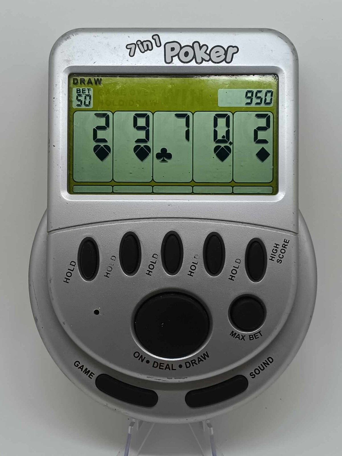 7 in 1 Poker Mega Screen Hand Held Electronic Video Portable Game ...