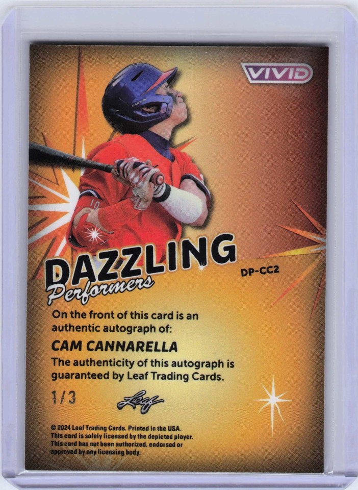 2024 Leaf Vivid-Dazzling Performers Prismatic Orange #DP-CC2-Cam ...