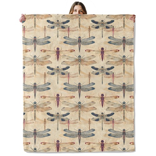 Vintage Dragonfly Throw Blanket for Girls Boys Kids Adults, 50x60 in ...