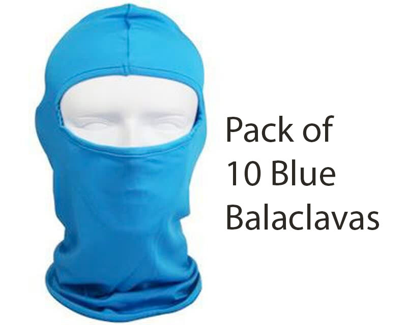 Pack of 10 Premium Quality Blue Balaclavas - One Size Fits All Go Kart ...