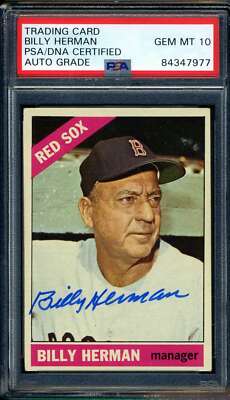 Billy Herman PSA DNA Gem Mint 10 Signed 1966 Topps Autograph | eBay