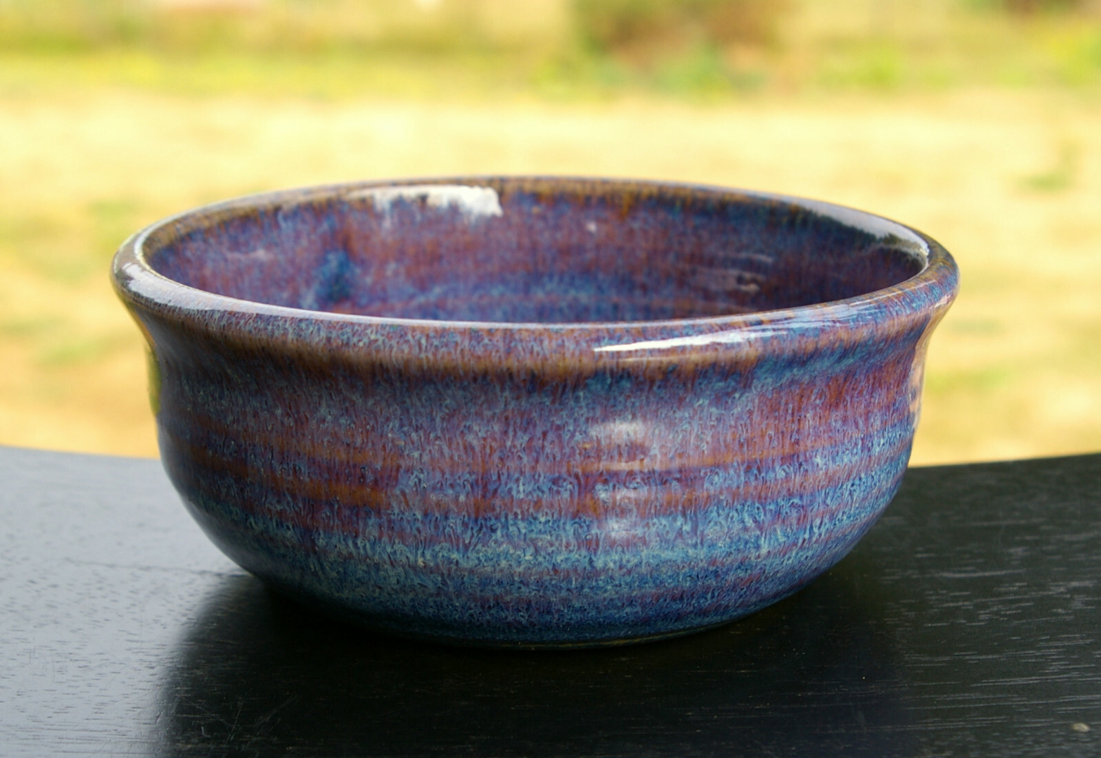 Blue Hand Spun Pottery Bowl Individual Apple Baking Dish by Parrot ...