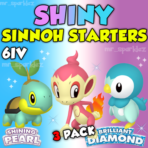 SINNOH STARTERS SHINY 6IV Shiny Pokemon Brilliant Diamond Shining Pearl ...