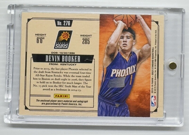2015-16 Gold Standard Devin Booker RPA Rookie Triple Jersey Patch Auto ...