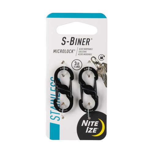 Nite Ize S-Biner MicroLock Stainless Steel - S-Biner 2 Pack 94664026674 ...