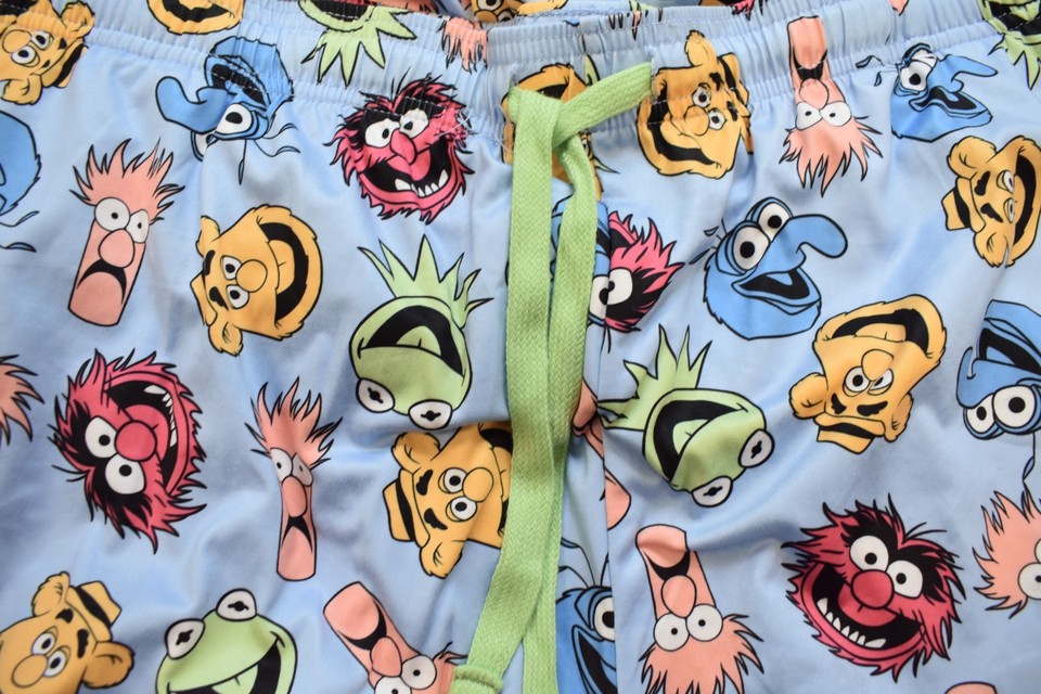 The Muppets Mens Muppets All Over Print Blue Sleep Lounge Pants NWT S ...