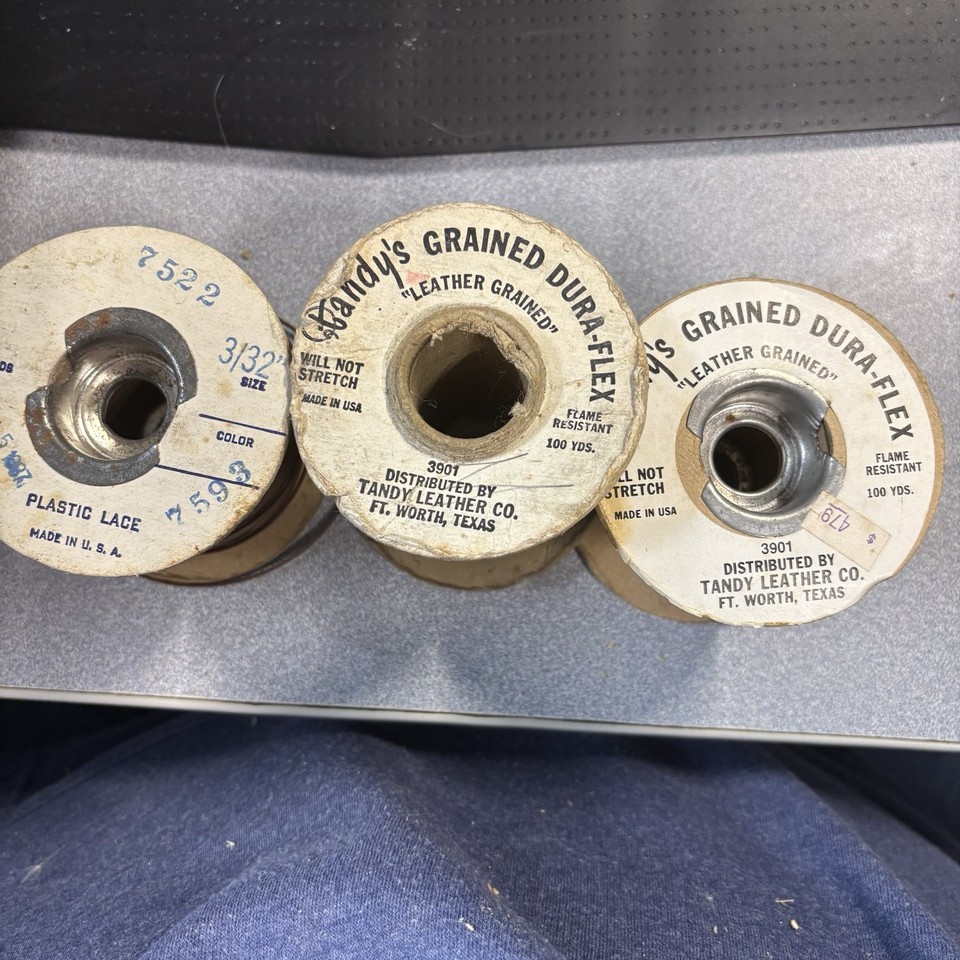 3 Partial Rolls Plastic Craft Lace Lanyard Gimp String Bulk Vintage ...