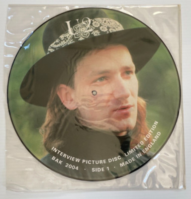 Rare U2 Ltd. Ed. 12” Interview Picture Disc UK import vinyl record BAK ...