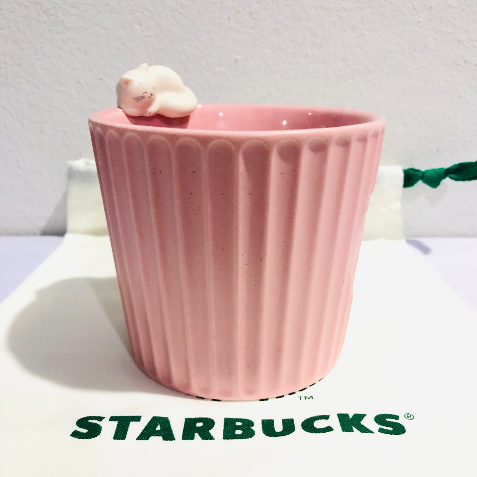 Starbucks Mug 10oz. Pink Ceramic Facet Cat Valentine Day 2024 | eBay