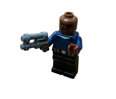 LEGO NICK FURY + gun minifigure MARVEL SUPERHEROES set 76004 figure ...