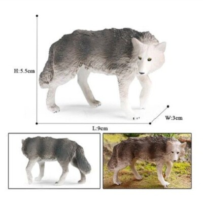 9cm Wolf PVC Toy Wild Animal Figure Doll Kids Gift | eBay