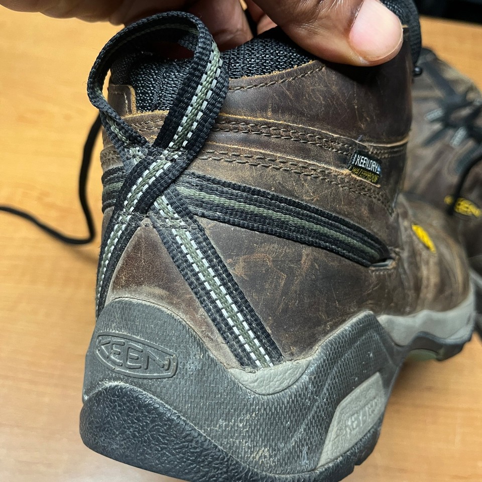 KEEN Utility Boots Men's 12-D Brown Work Shoe Leather Waterproof Hiking ...