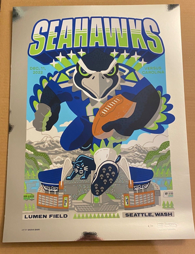 Seattle Seahawks GameDay Poster Carolina Panthers Platinum Limited ...