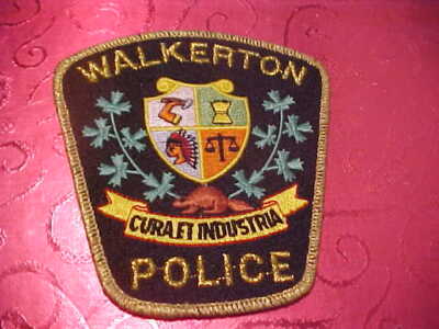 WALKERTON CANADA POLICE PATCH SHOULDER SIZE UNUSED GOLD WIRE | eBay