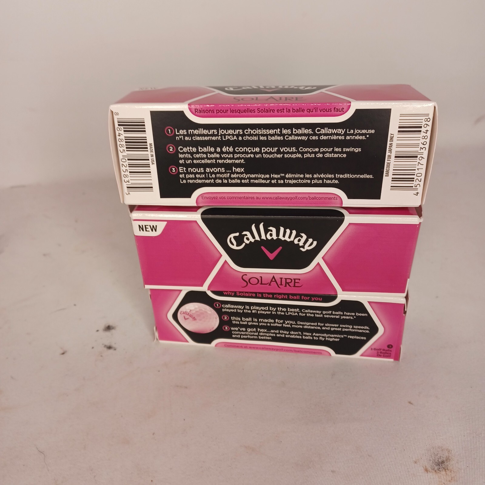 3 Pink Callaway Solaire Women’s Golf Balls - Sparkly Slower Swing for ...