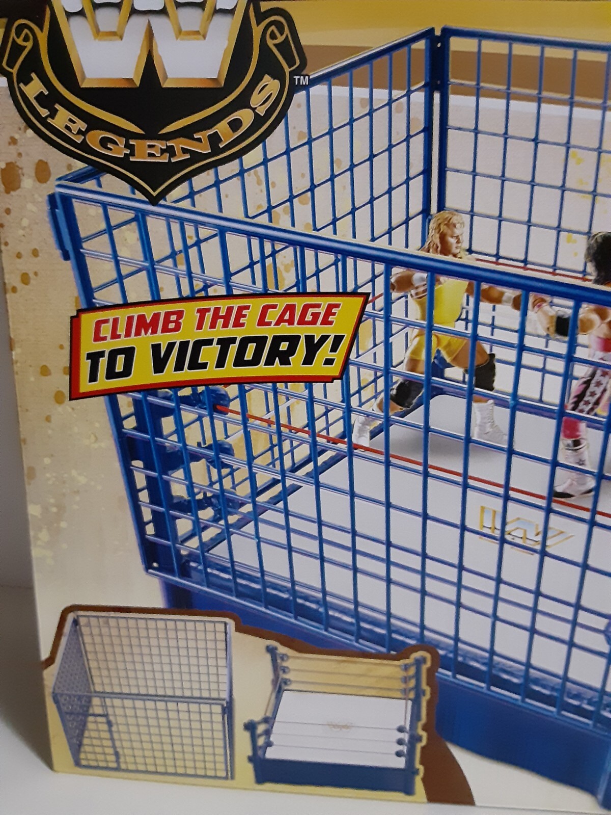 Mattel WWE Legends Classic Big Blue Cage Playset Includes Blue Cage and ...