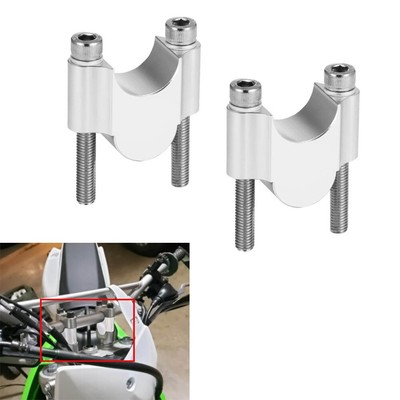 Silver CNC 28mm 1 1/8" Handlebar Bar Mounts Clamps Riser For CR CRF KX ...