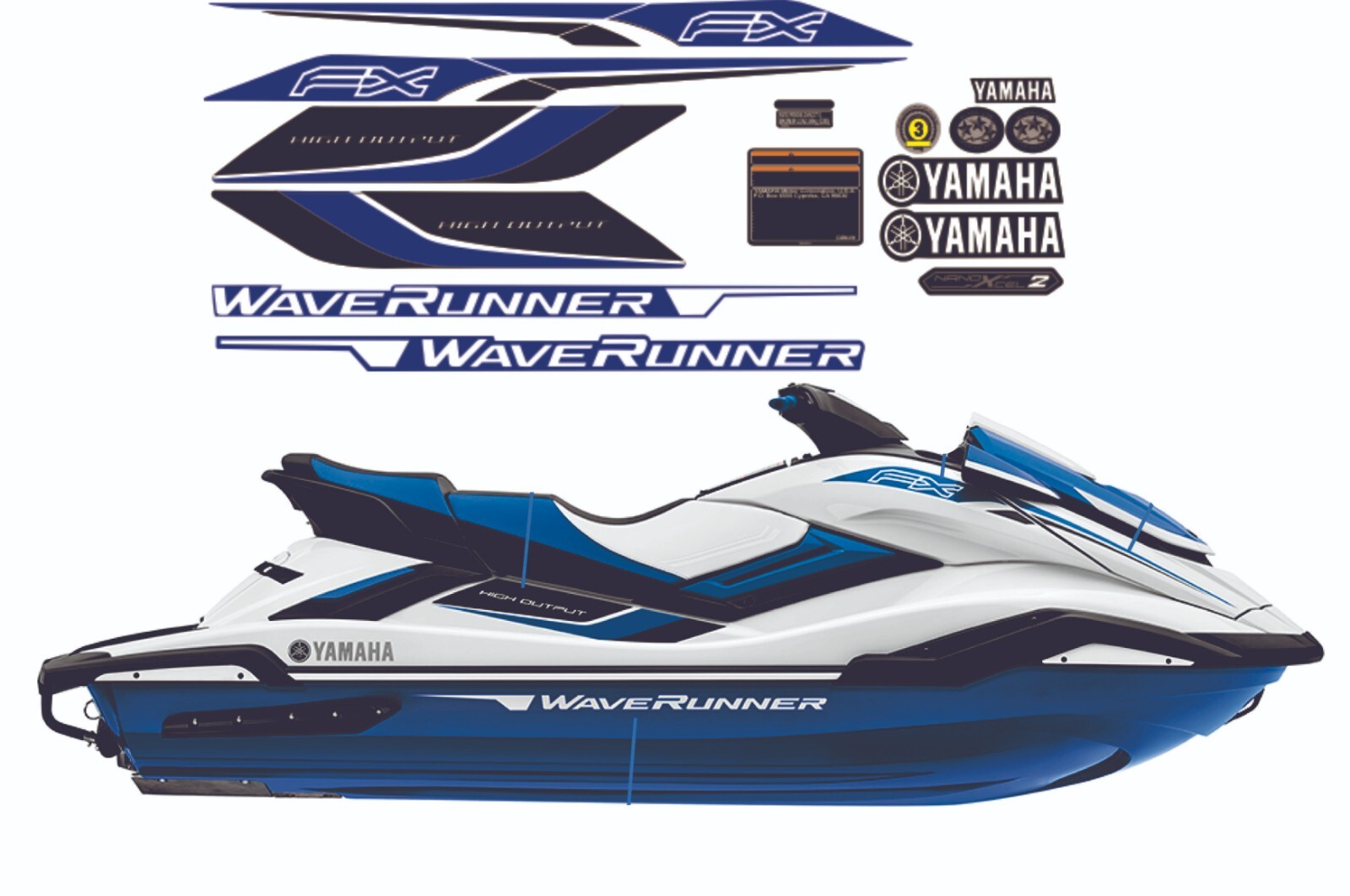 YAMAHA WAVERUNNER FX HO 2019 Graphics / Decal / Sticker Kit CUSTOM | eBay