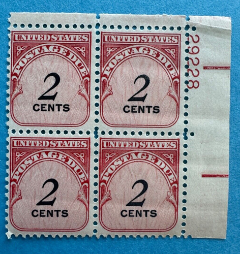 US Stamps Scott J90 2c plate block 1959 Postage Due M/NH Shiny gum | eBay