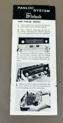 MCINTOSH PANLOC SYSTEM MANUAL D-1315 | eBay