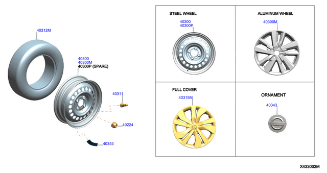 Genuine Nissan OE Aluminum Wheel 40300-5EF4E for sale online | eBay