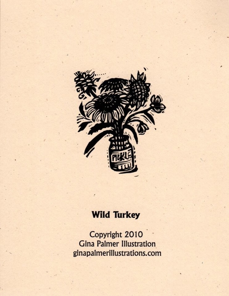 Wild Turkey Turkeys Feather Feathers Harvest Gina Palmer Blank Note ...