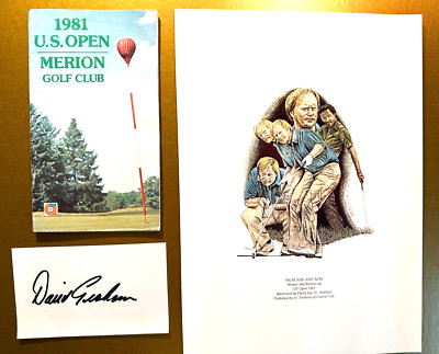 1981 US Open golf - Brochure, auto 3x5 of winner, Jack Nicklaus ...