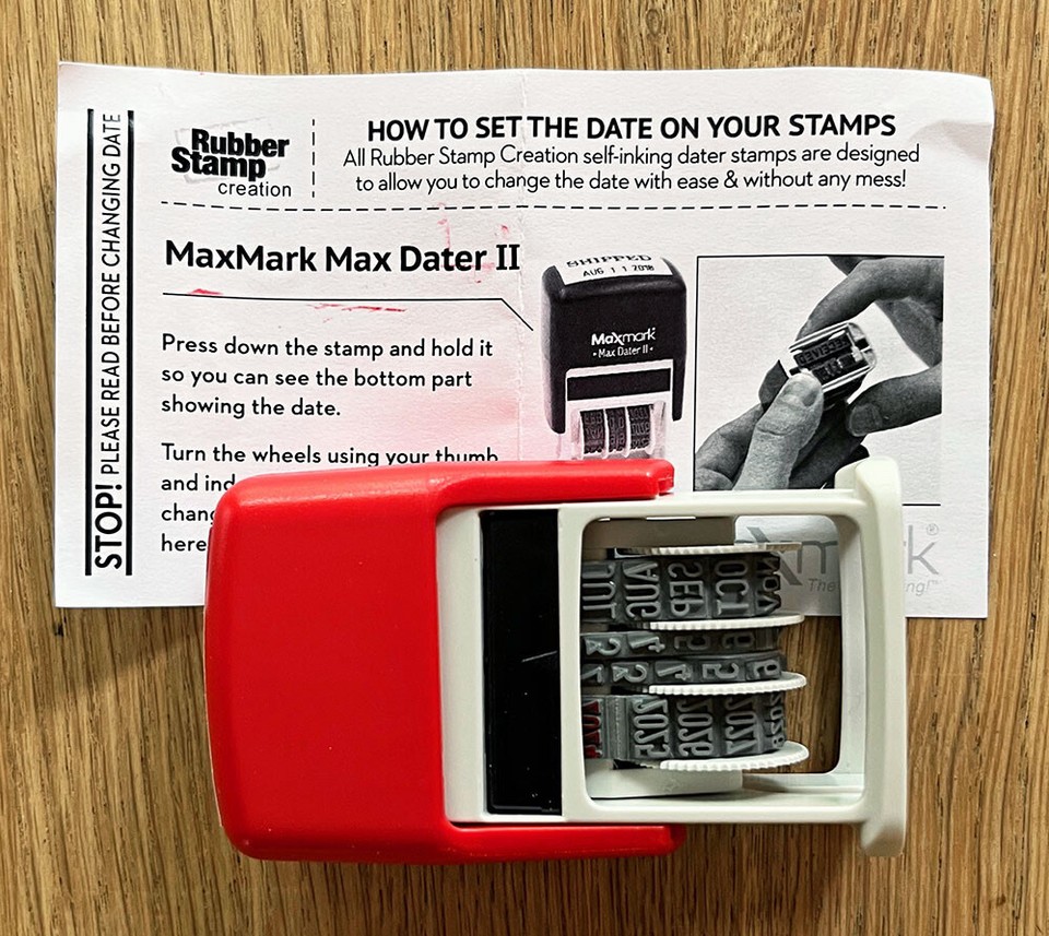 MaxMark Self-Inking Stamp / E-MAILED & Date / RED Ink 12-Year Band ...