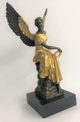 Large Winged Victory Angel Leader Warrior Pure Bronze Copper Art Home ...