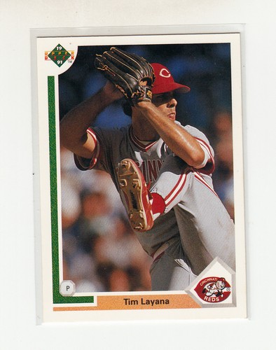 TIM LAYANA 1991 Upper Deck #396 Error Variation w/ 1990 Comic Ball ...